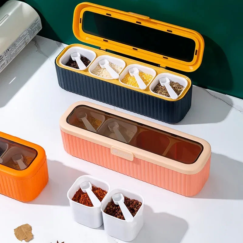 4-Grid Sealed Spice Box Set | Clarify.pk – Trenducts.pk