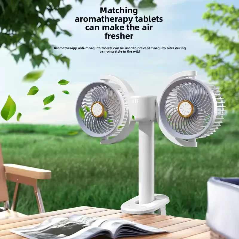 Double Head Recirculating Fan with Charging & Clip Mount | Clarify.pk ...